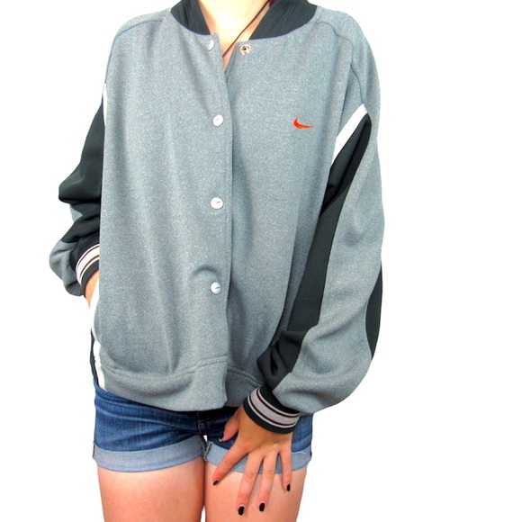 Nike | Jackets & Coats | Vintage Nike Snap Button Varsity Jacket | Poshmark
